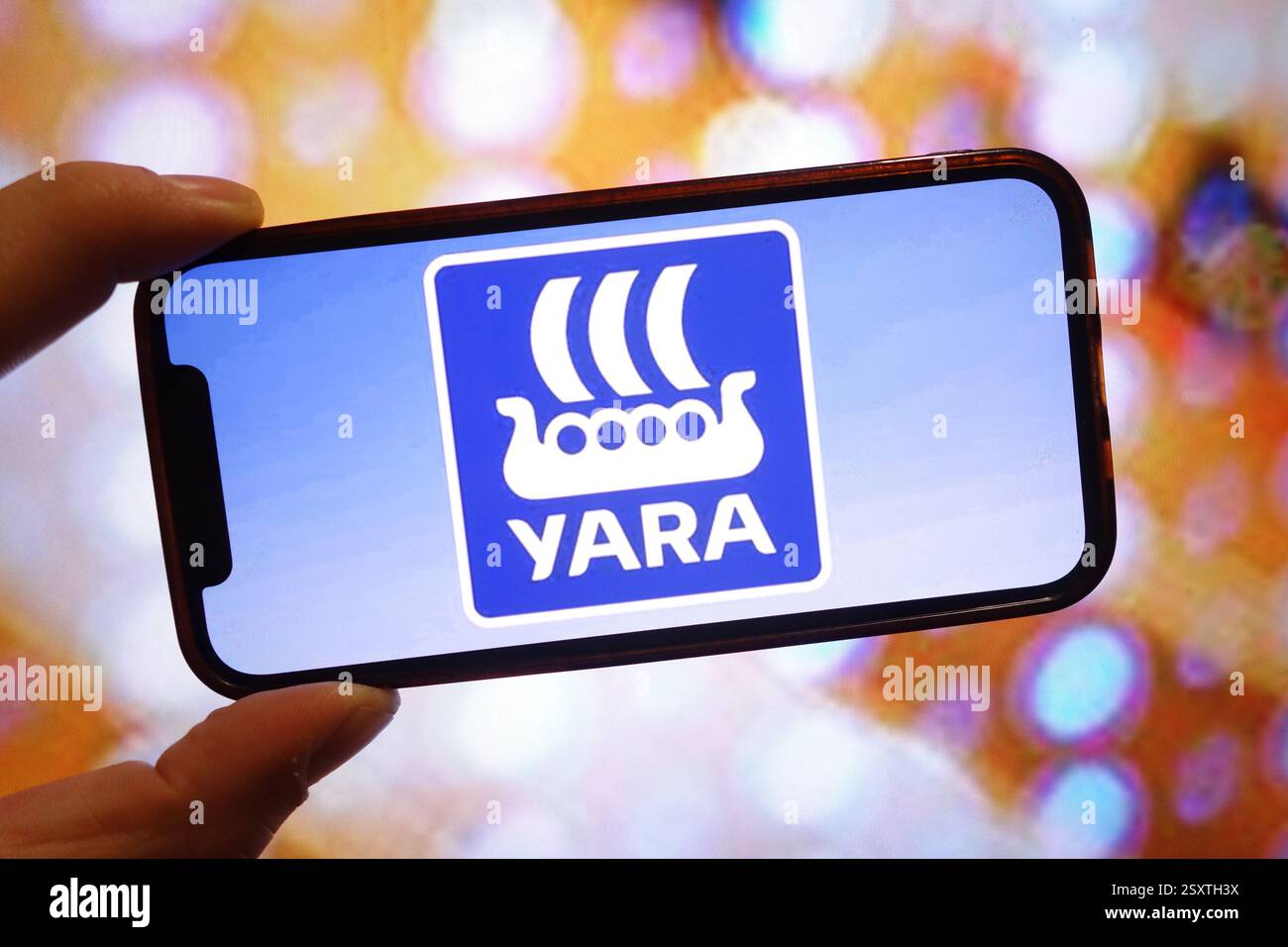 In this photo illustration, the Yara International company logo is seen ...