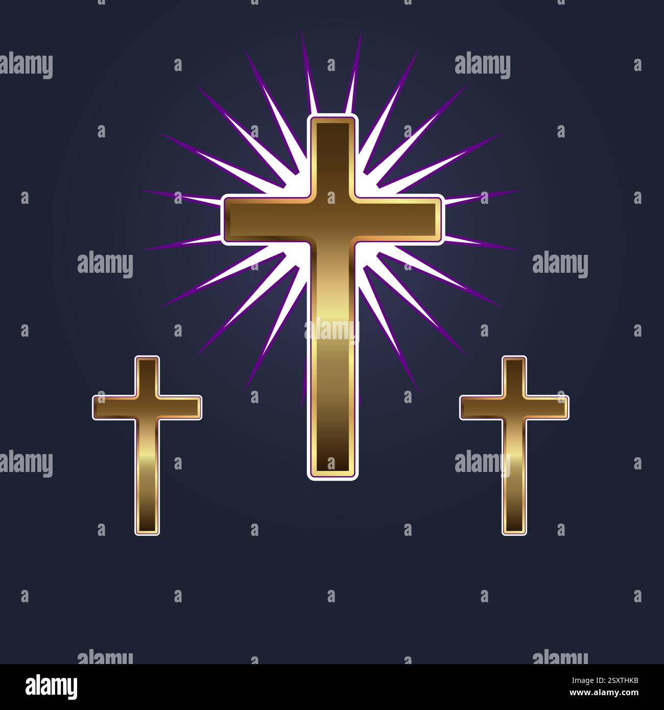 Holy cross with golden star, Premium holy cross icon, symbol for ...