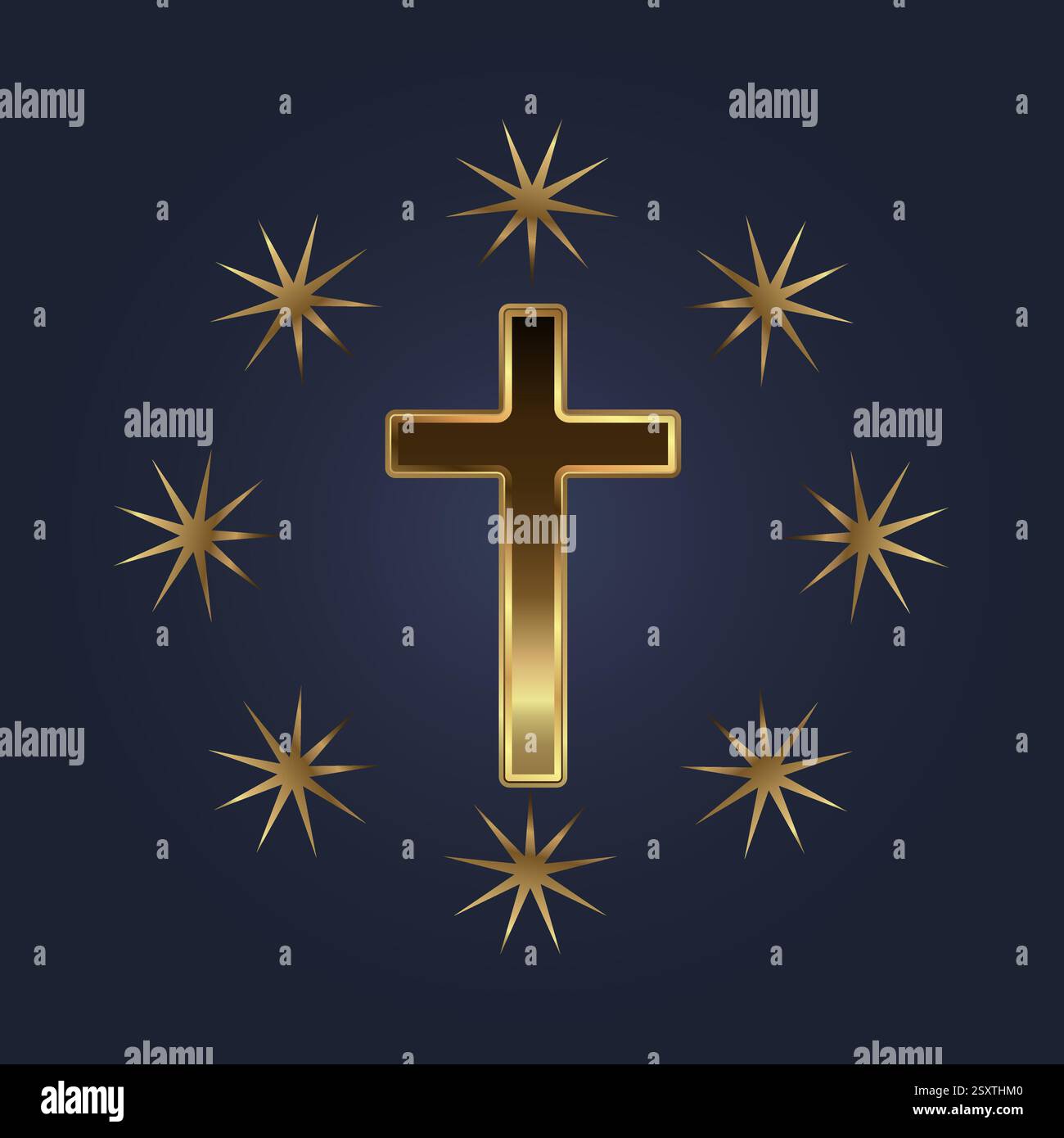Holy cross with golden star, Premium holy cross icon, symbol for ...
