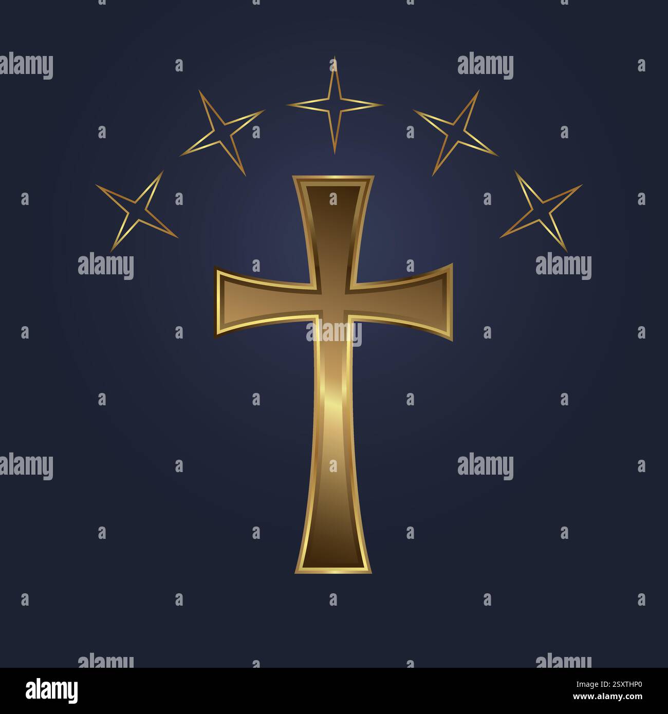 Holy cross with golden star, Premium holy cross icon, symbol for ...