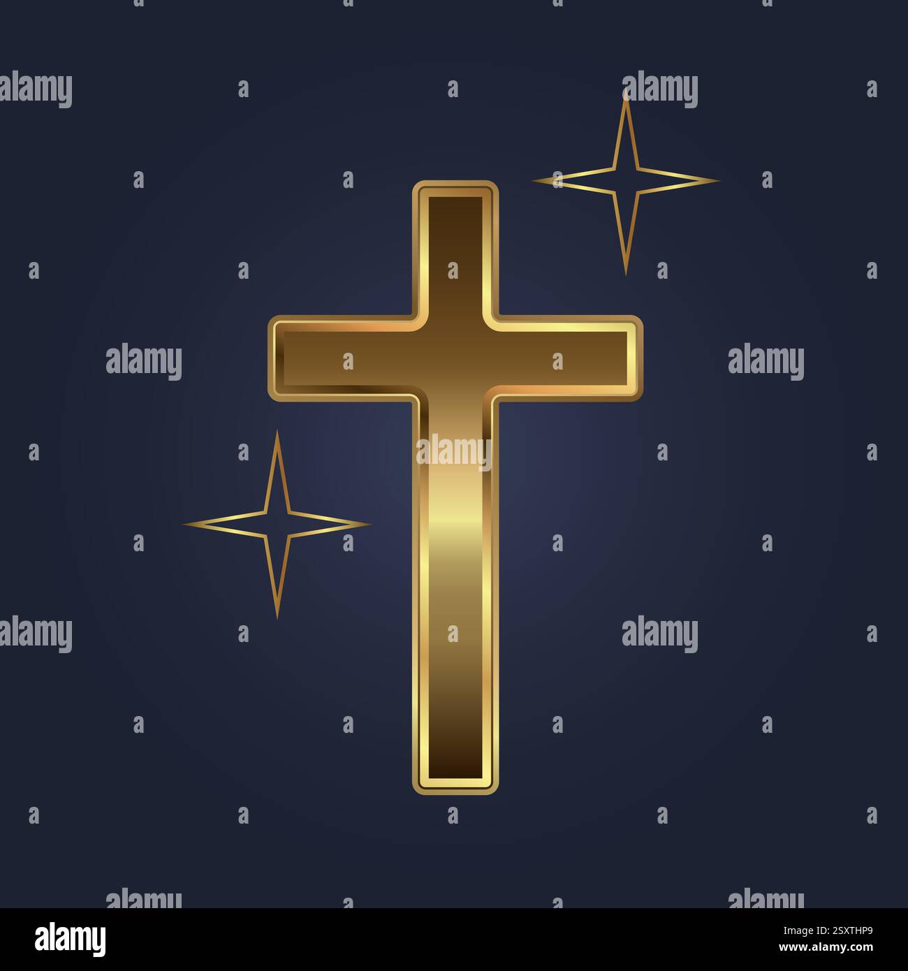 Holy cross with golden star, Premium holy cross icon, symbol for ...