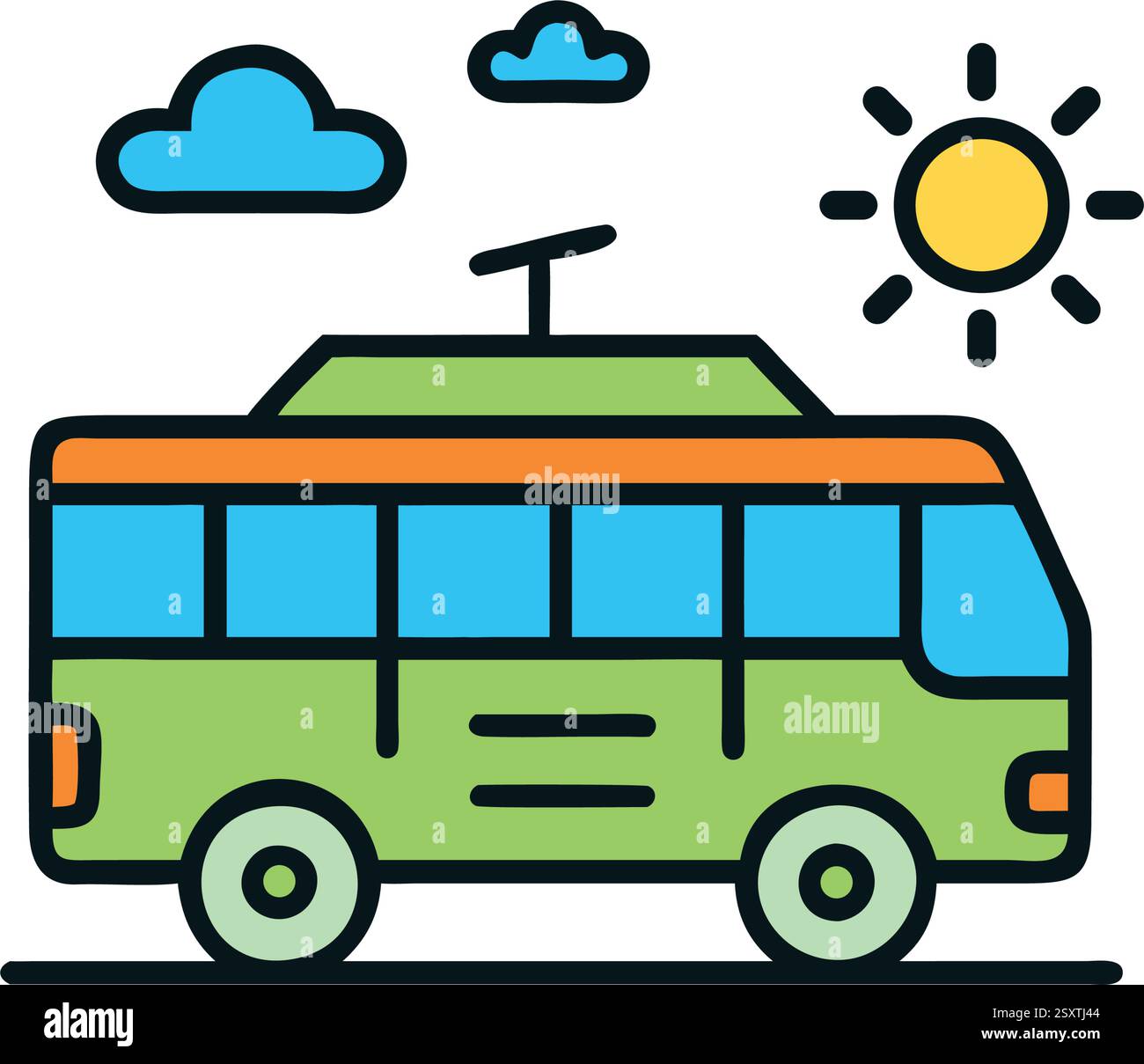 Solar Energy Electric Bus Icon Stock Vector Image & Art - Alamy