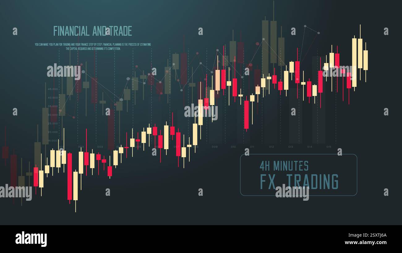 Abstract financial chart with up trend and arrow line graph in stock ...