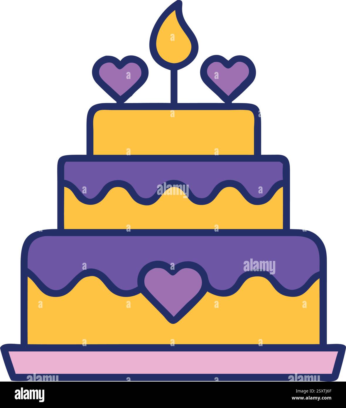 Anniversary Celebration Cake Icon Stock Vector Image & Art - Alamy