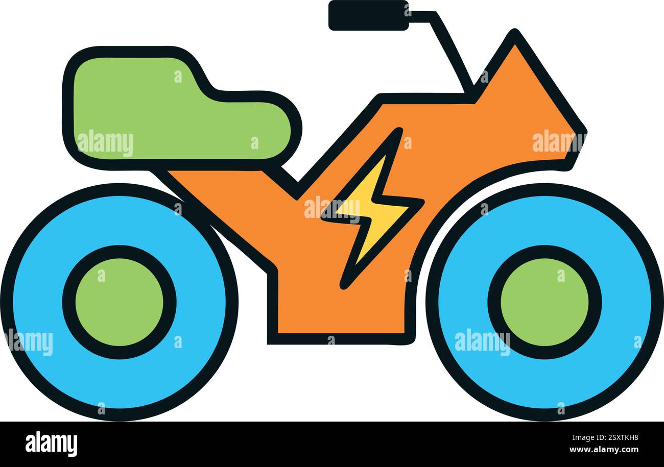 Solar Energy Electric Motorcycle Icon Stock Vector Image & Art - Alamy