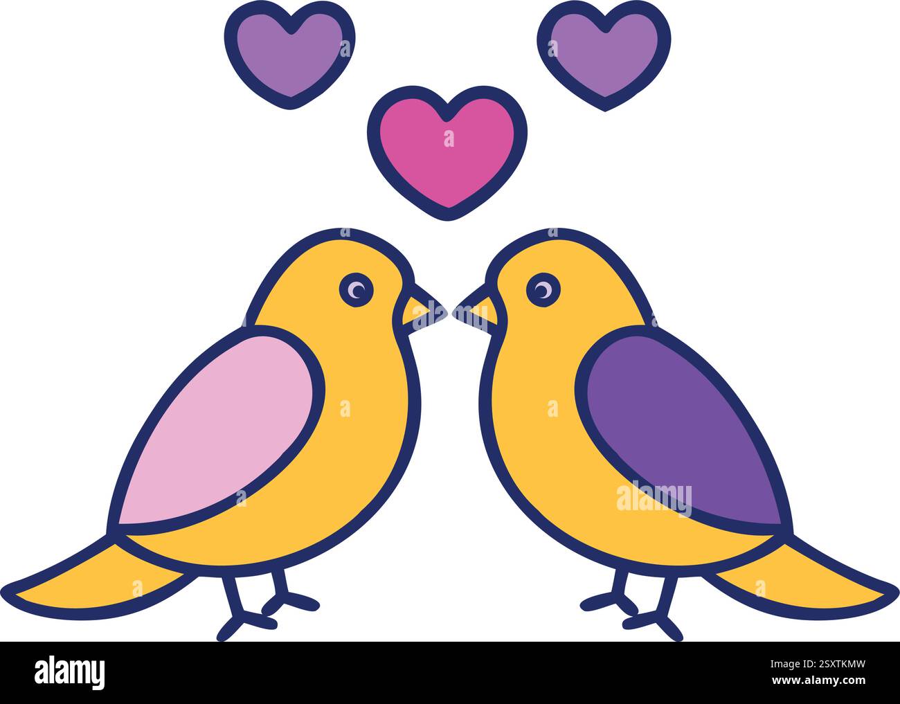 Anniversary Love Birds Icon Stock Vector Image & Art - Alamy