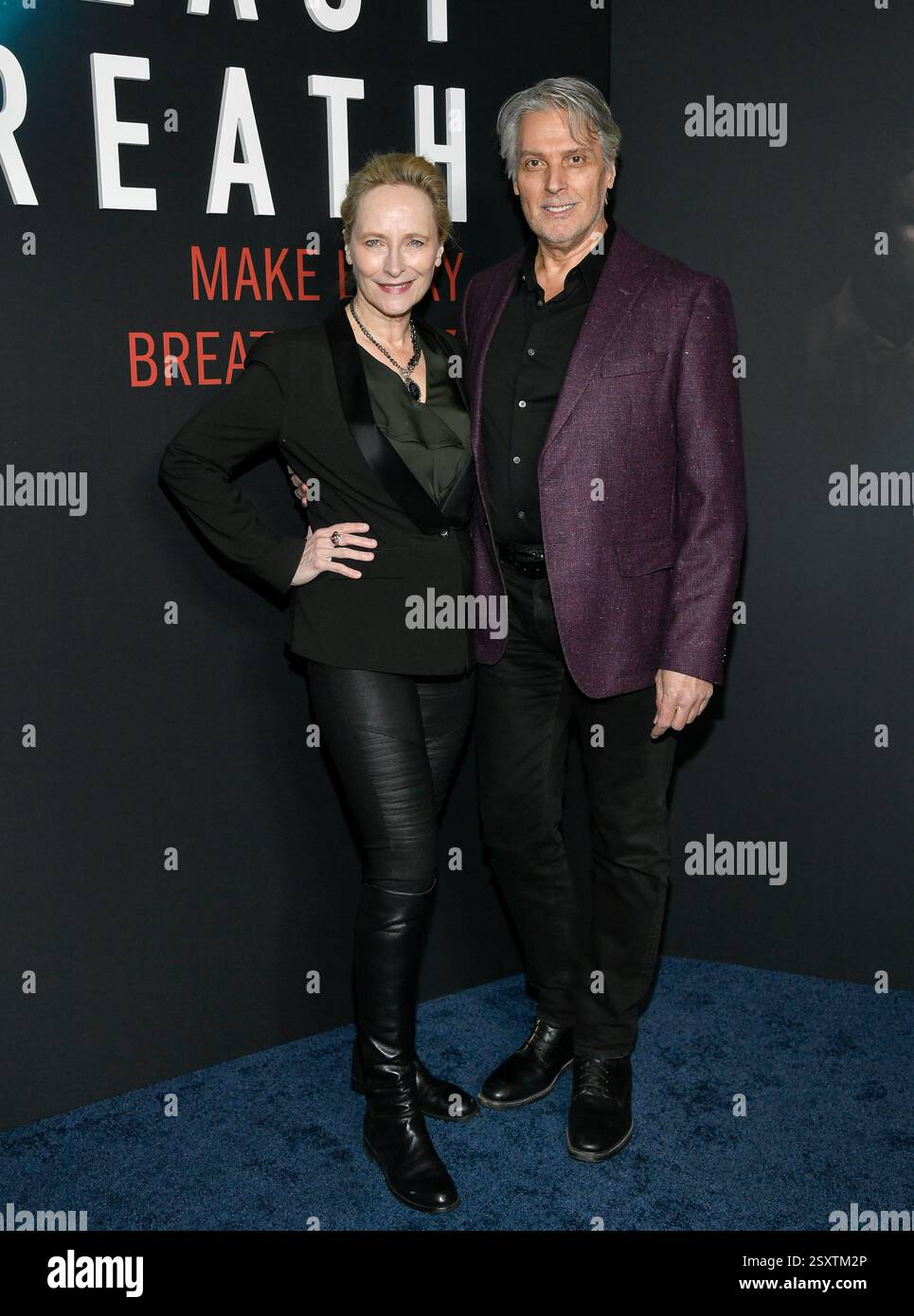 Laila Robins, left, and husband Robert Cuccioli attend the premiere of ...