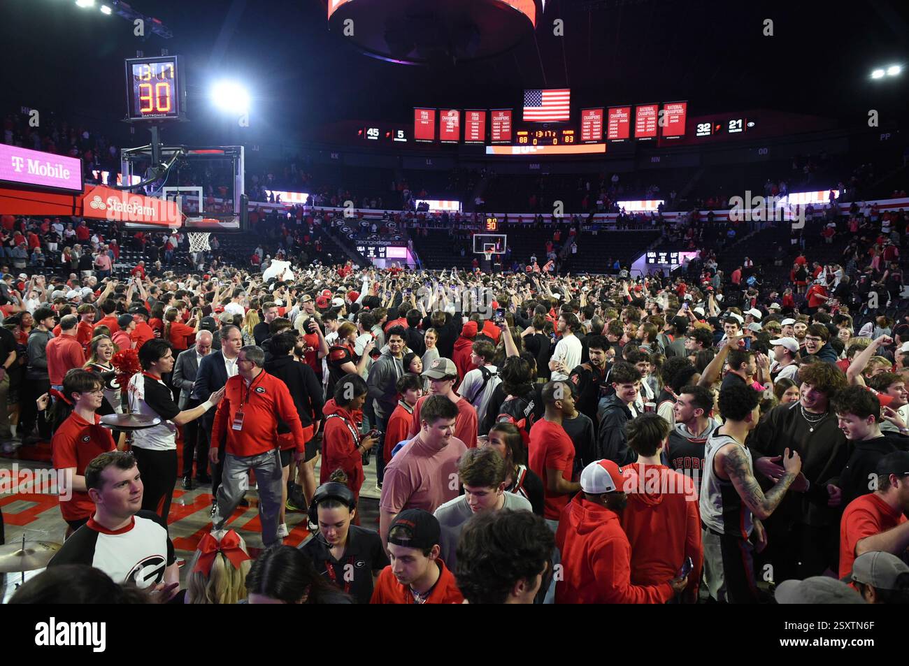 ATHENS, GA - FEBRUARY 25: Georgia Bulldog fans celebrate after the ...