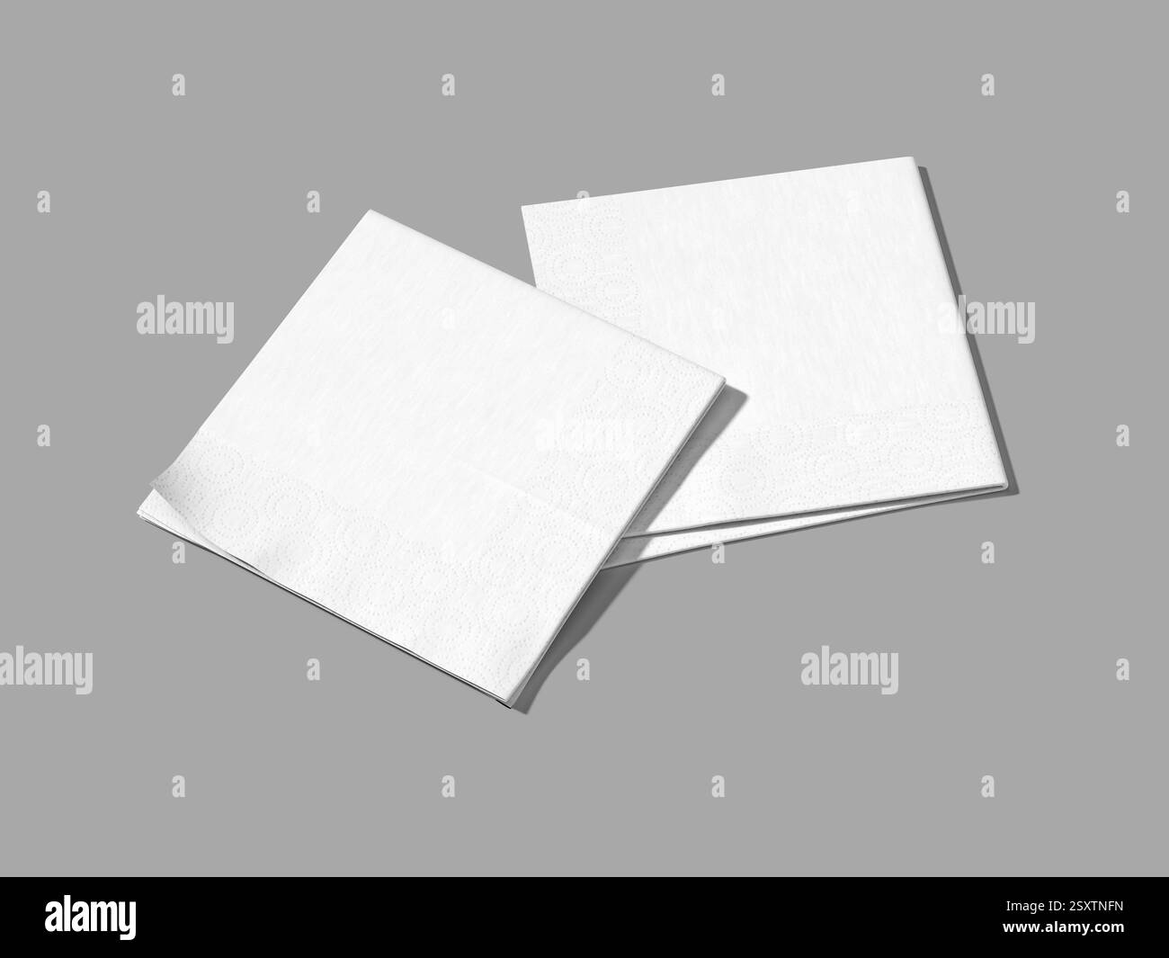 Two Square Paper Napkin 3D Mockup Rendering Stock Photo - Alamy