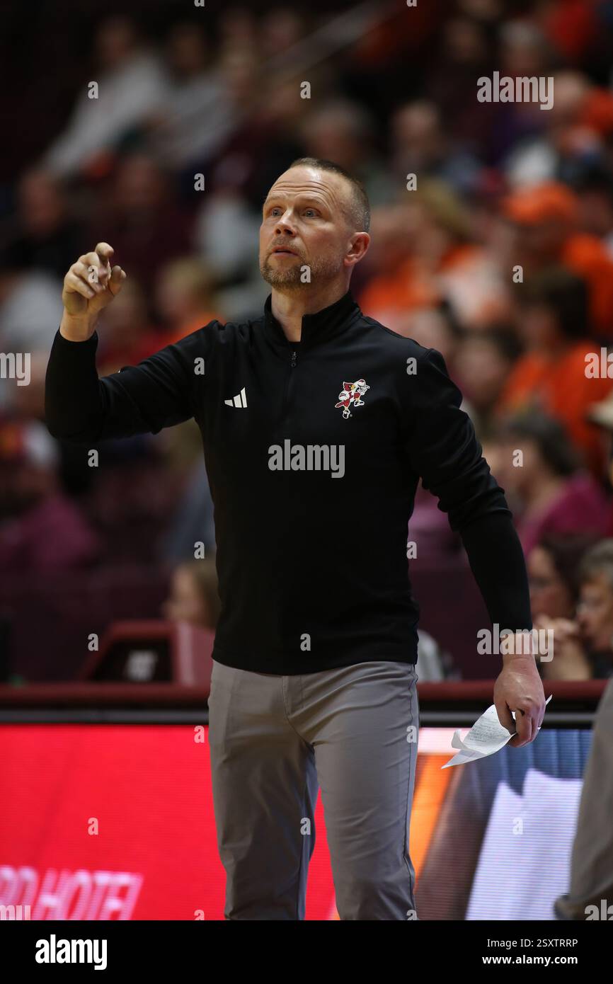 February 25, 2025: Louisville Cardinals head coach Pat Kelsey coaches ...