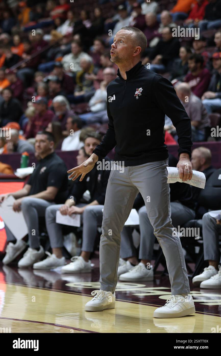 February 25, 2025: Louisville Cardinals head coach Pat Kelsey coaches ...