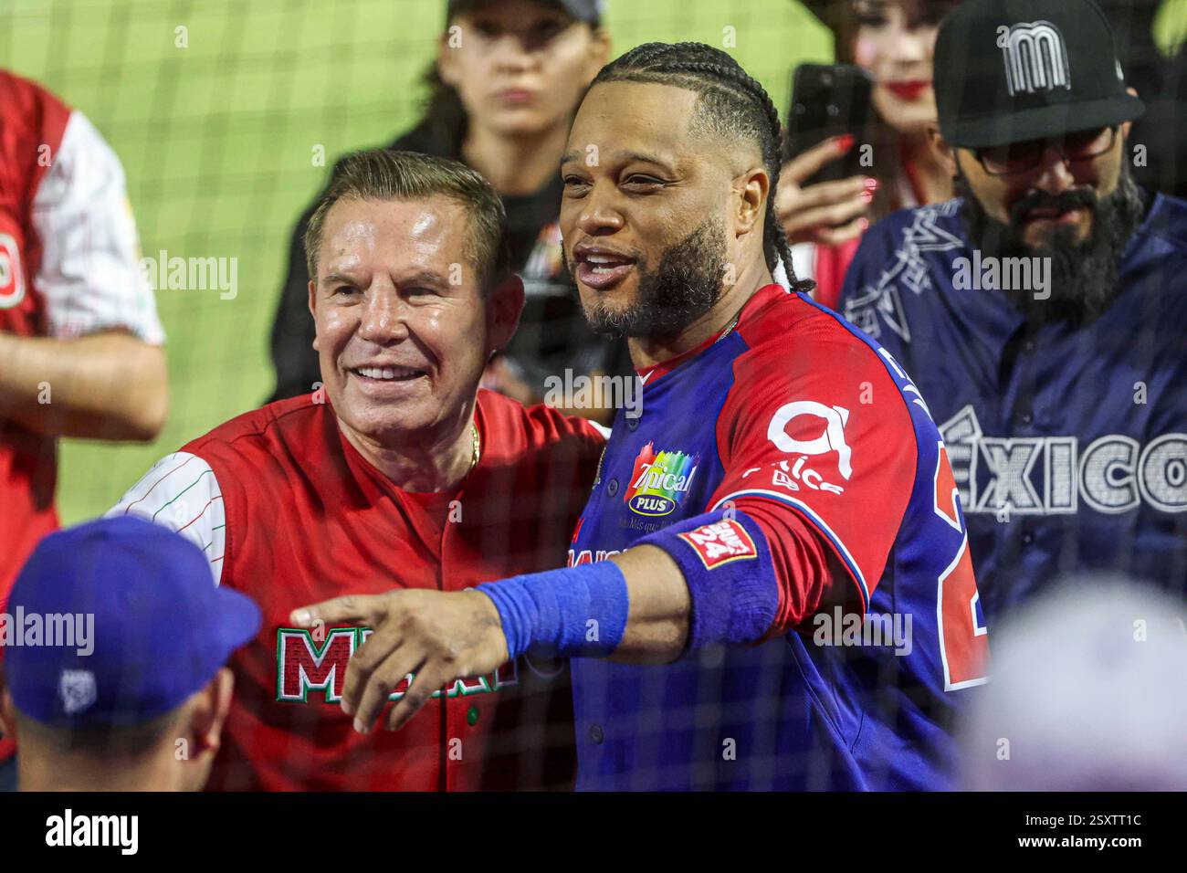 MEXICALI, MEXICO - FEBRUARY 7: Julio Cesar Chavez and Robinson Cano of ...