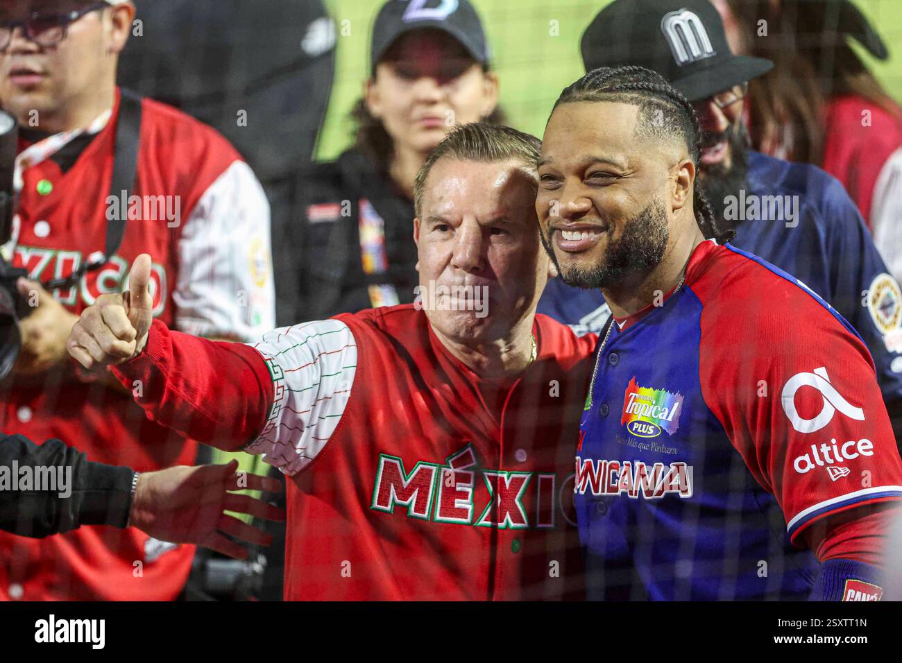 MEXICALI, MEXICO - FEBRUARY 7: Julio Cesar Chavez and Robinson Cano of ...