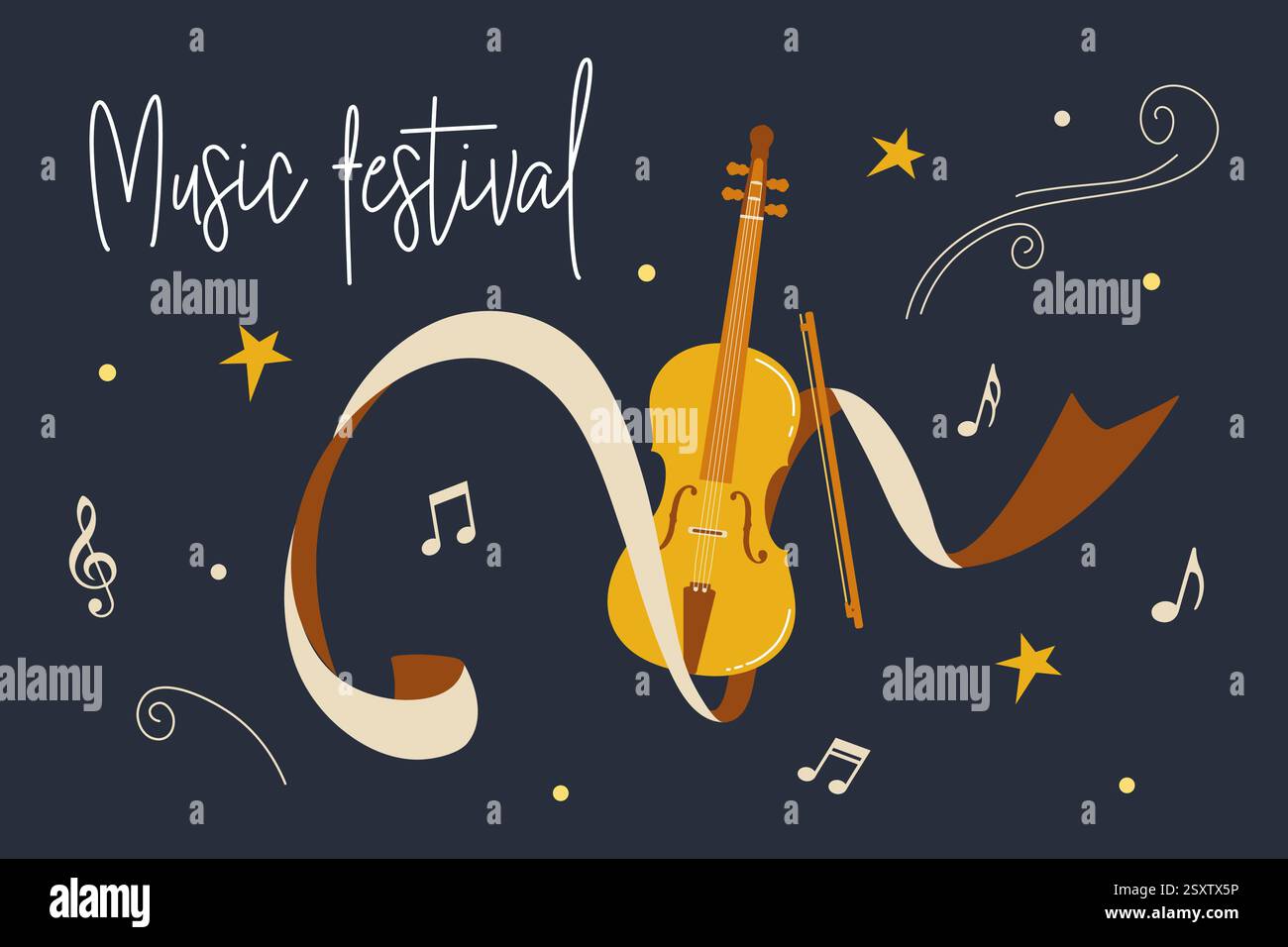 Colorful design for an upcoming music festival featuring instruments ...