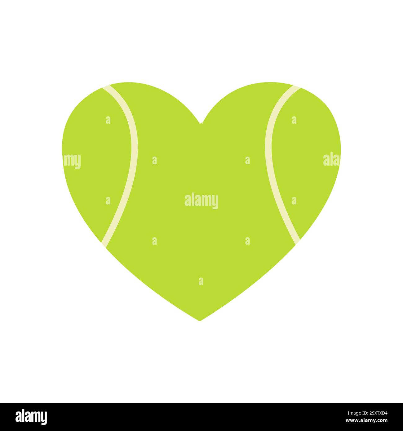 Heart in tennis ball colors, isolated on white background Stock Vector ...