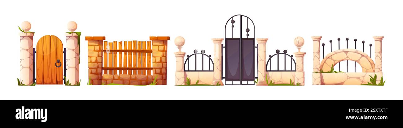 Boundary wall railings Stock Vector Images - Alamy