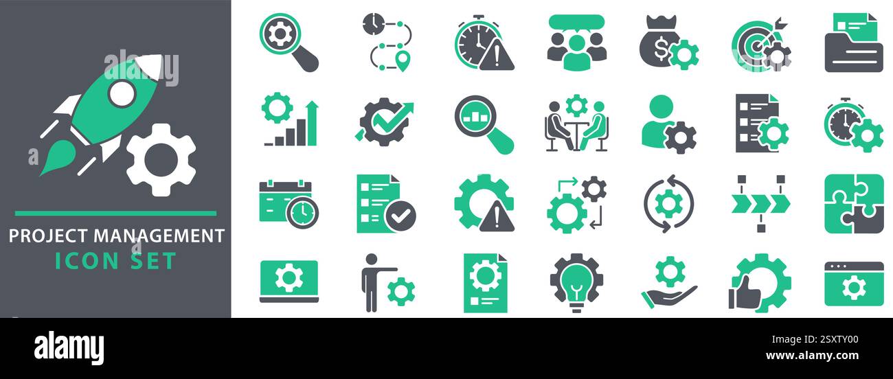 Project management icon collection. Time management and planning ...
