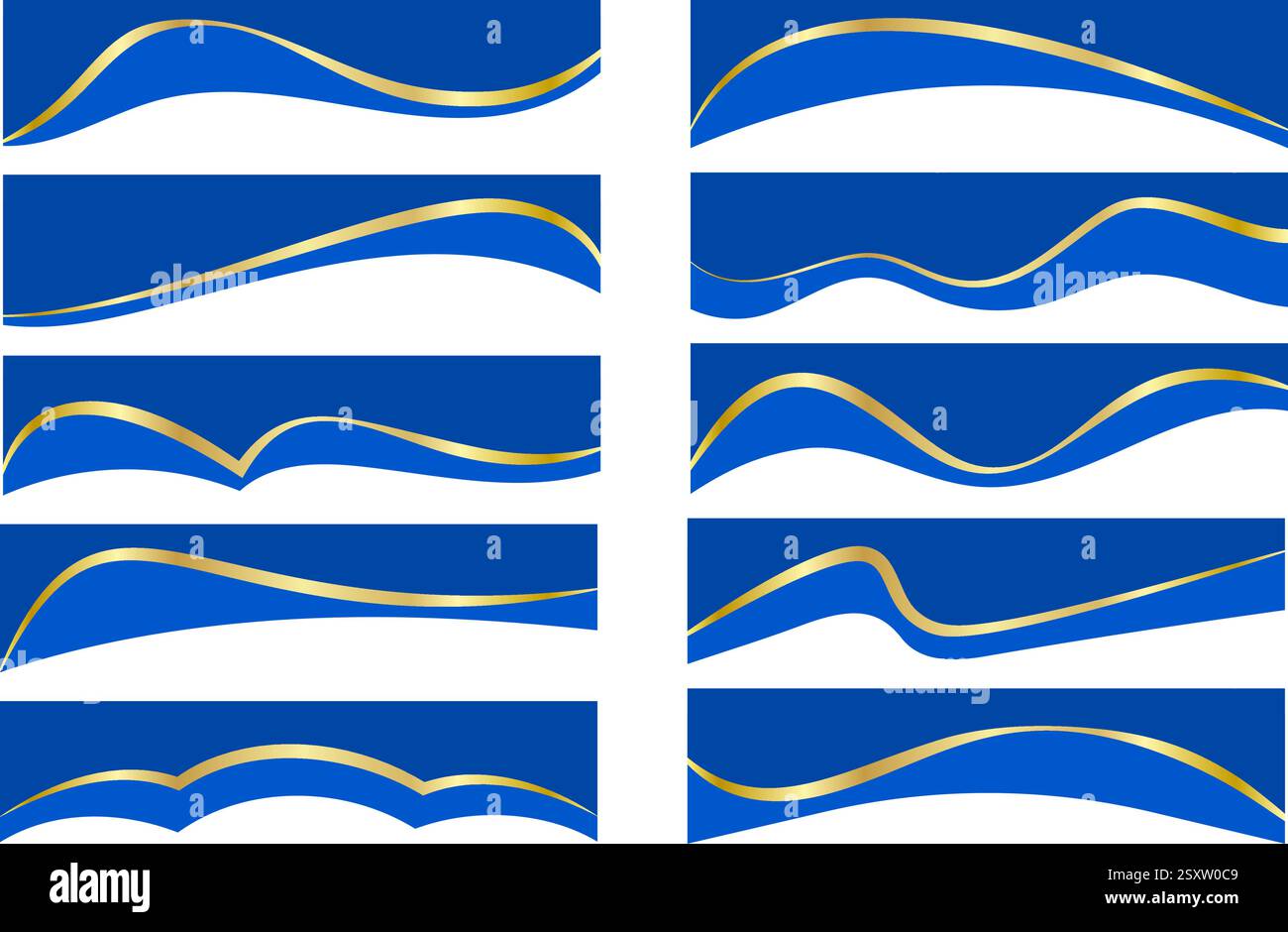 Abstract border shapes for banner design. Vector header with golden ...