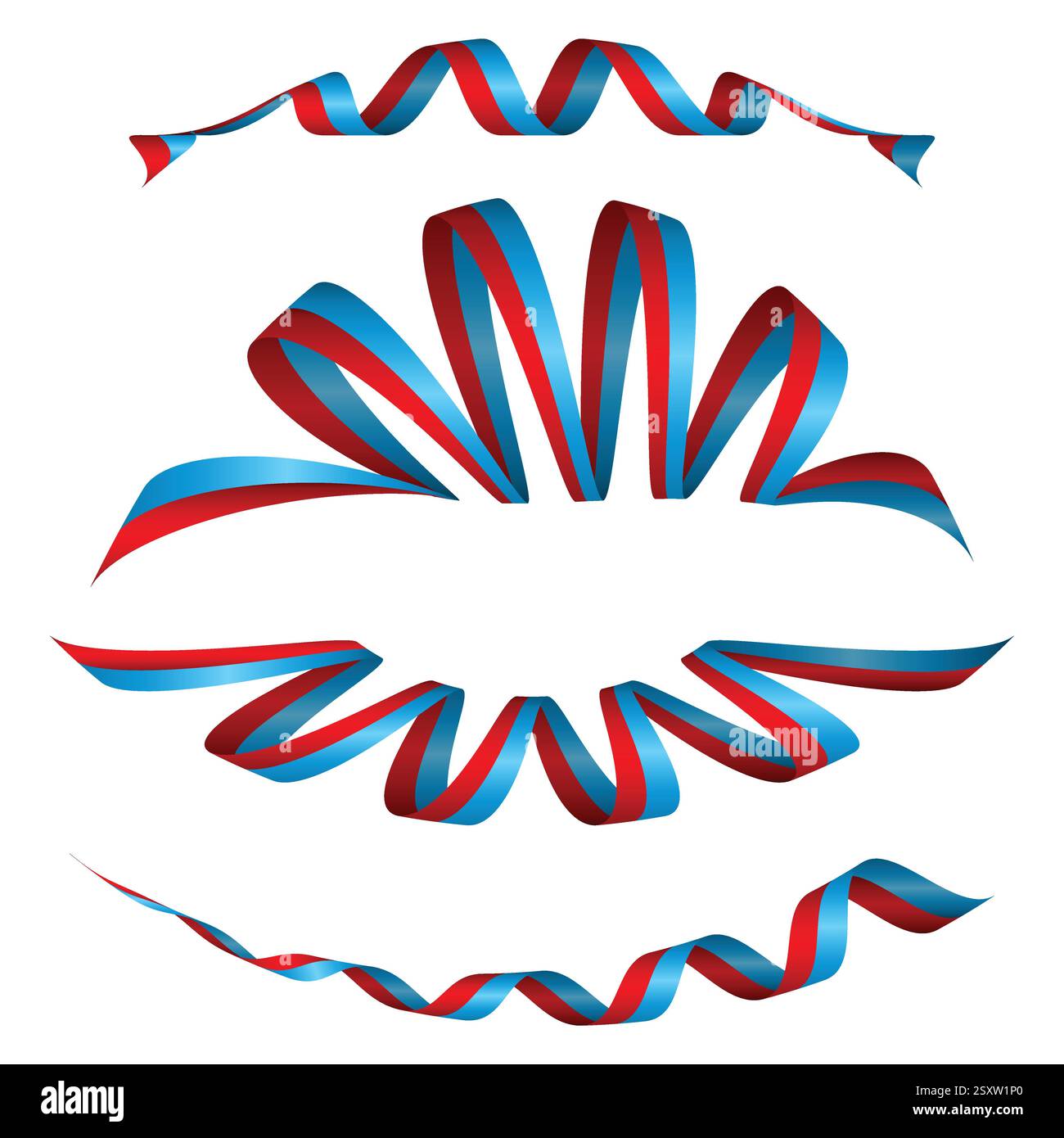 Red white blue wavy Cut Out Stock Images & Pictures - Alamy