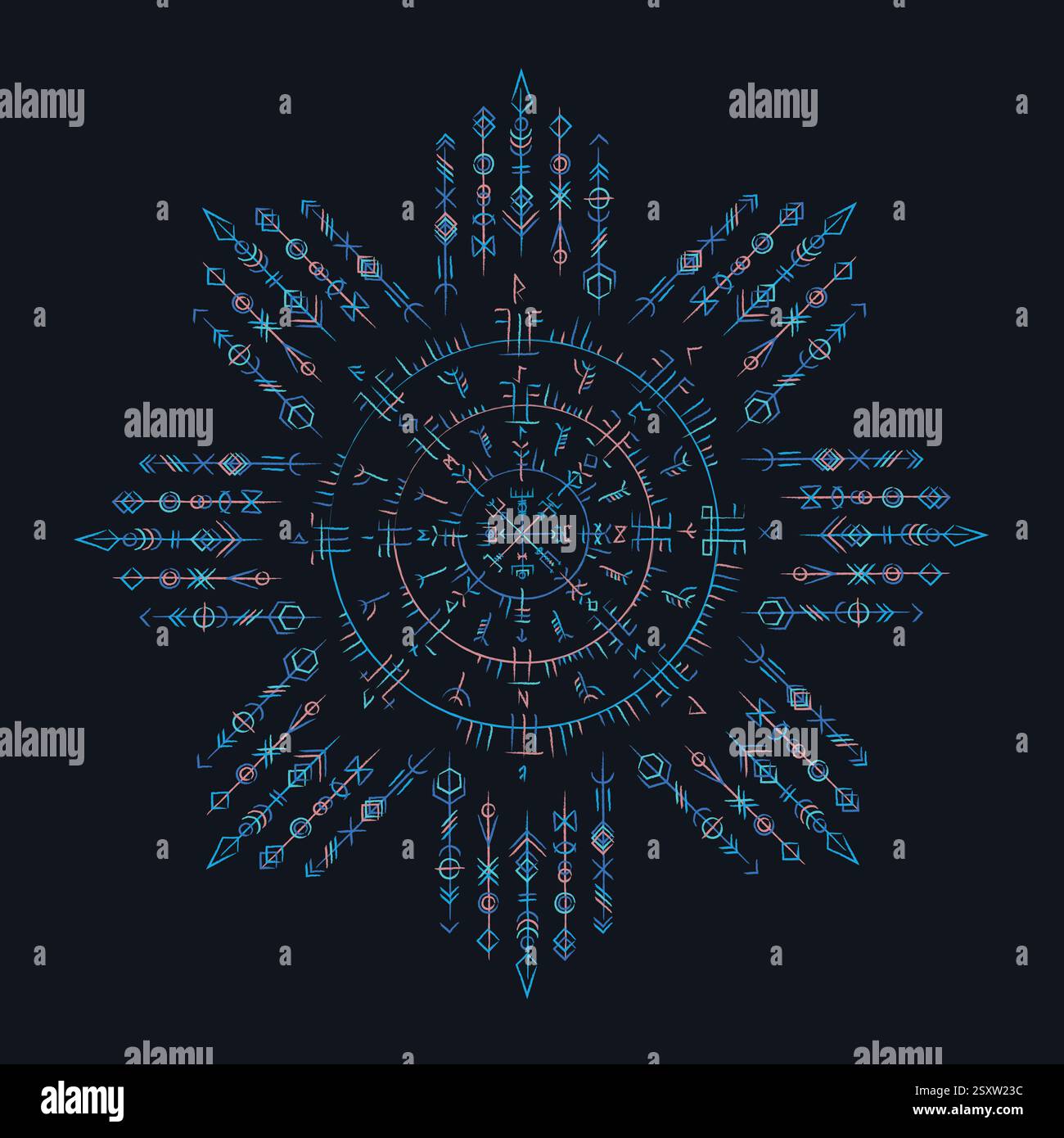Abstract runes colorful symbol Stock Vector Image & Art - Alamy