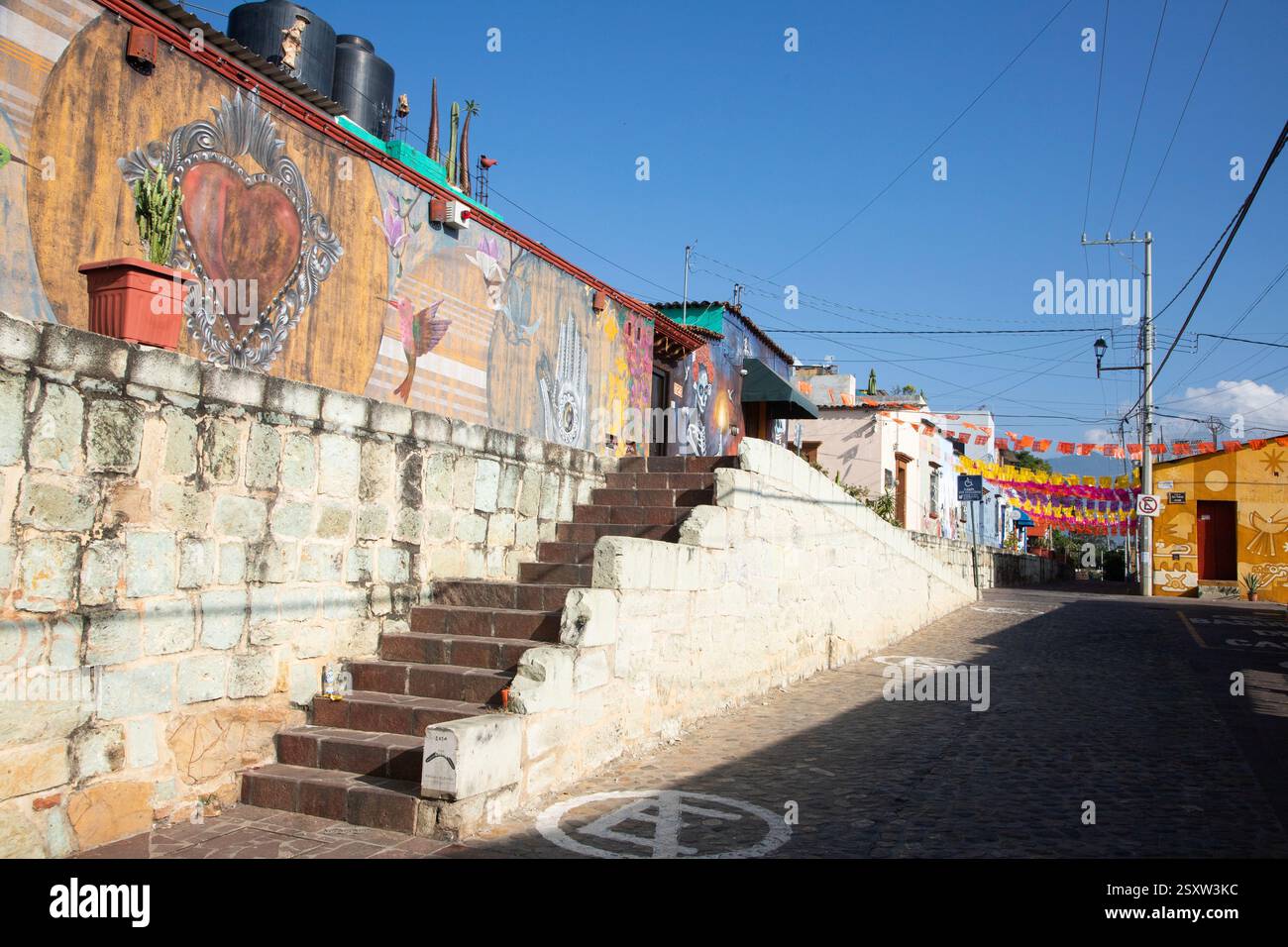 Oaxaca, Mexico; 1st January 2025: Views of the colorful streets of the ...
