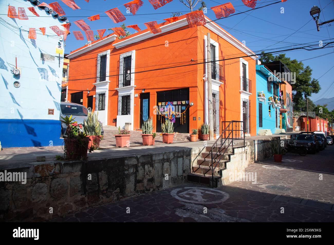 Oaxaca, Mexico; 1st January 2025: Views of the colorful streets of the ...