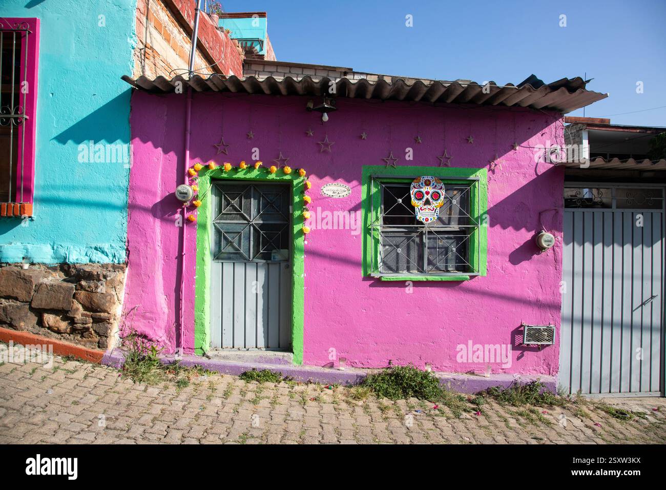 Oaxaca, Mexico; 1st January 2025: Views of the colorful streets of the ...