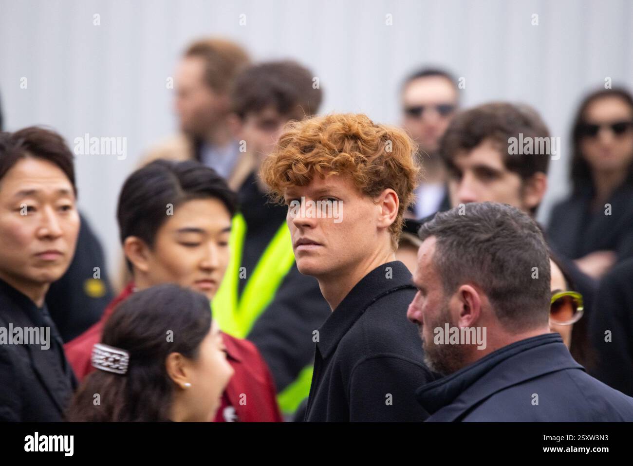 Jannik Sinner is seen leaving the Gucci fashion show during the Milan ...