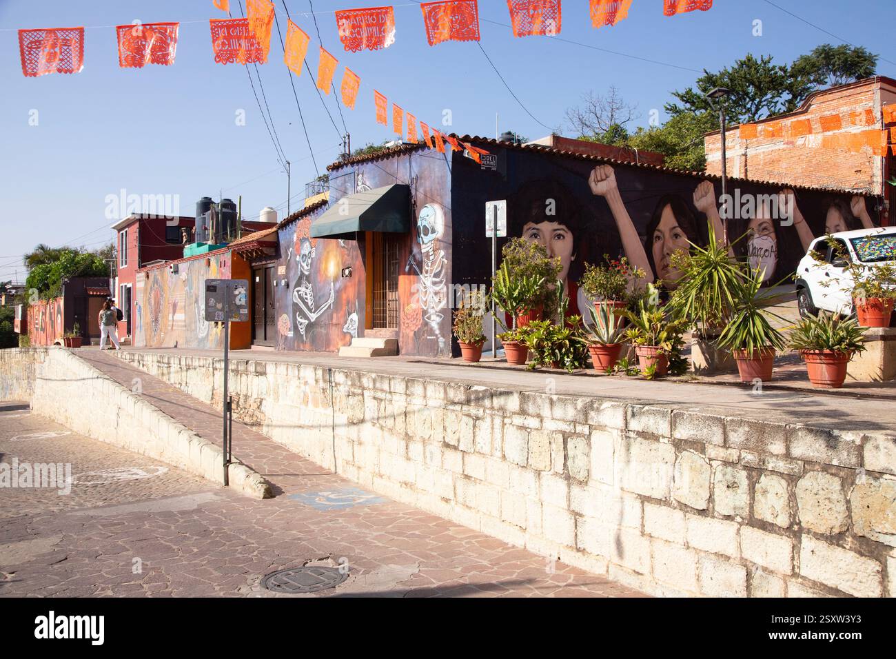 Oaxaca, Mexico; 1st January 2025: Views of the colorful streets of the ...