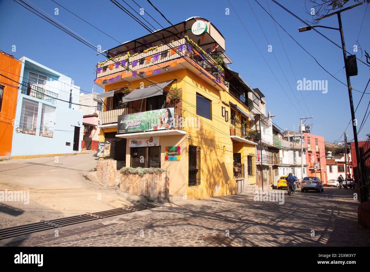 Oaxaca, Mexico; 1st January 2025: Views of the colorful streets of the ...
