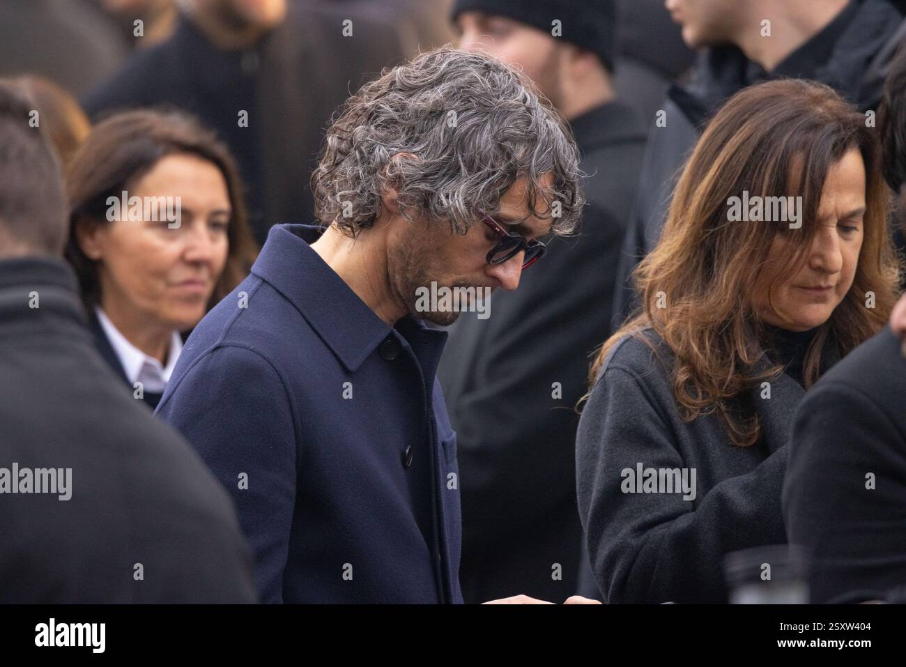 Simone Marchetti is seen leaving the Gucci fashion show during the ...