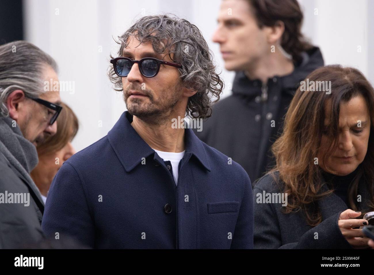 Simone Marchetti is seen leaving the Gucci fashion show during the ...