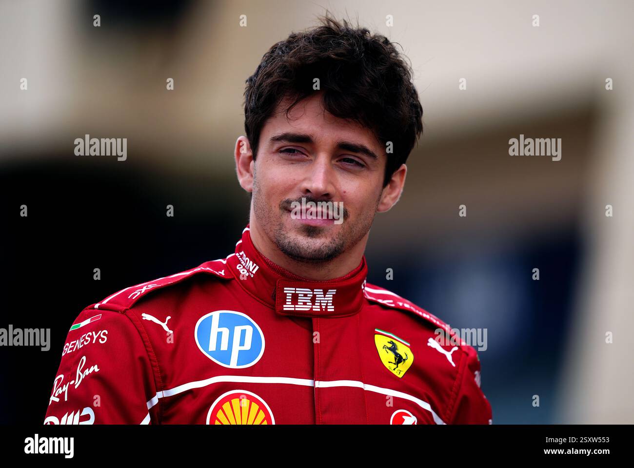 Ferrari driver Charles Leclerc on day one of pre-season testing at the ...