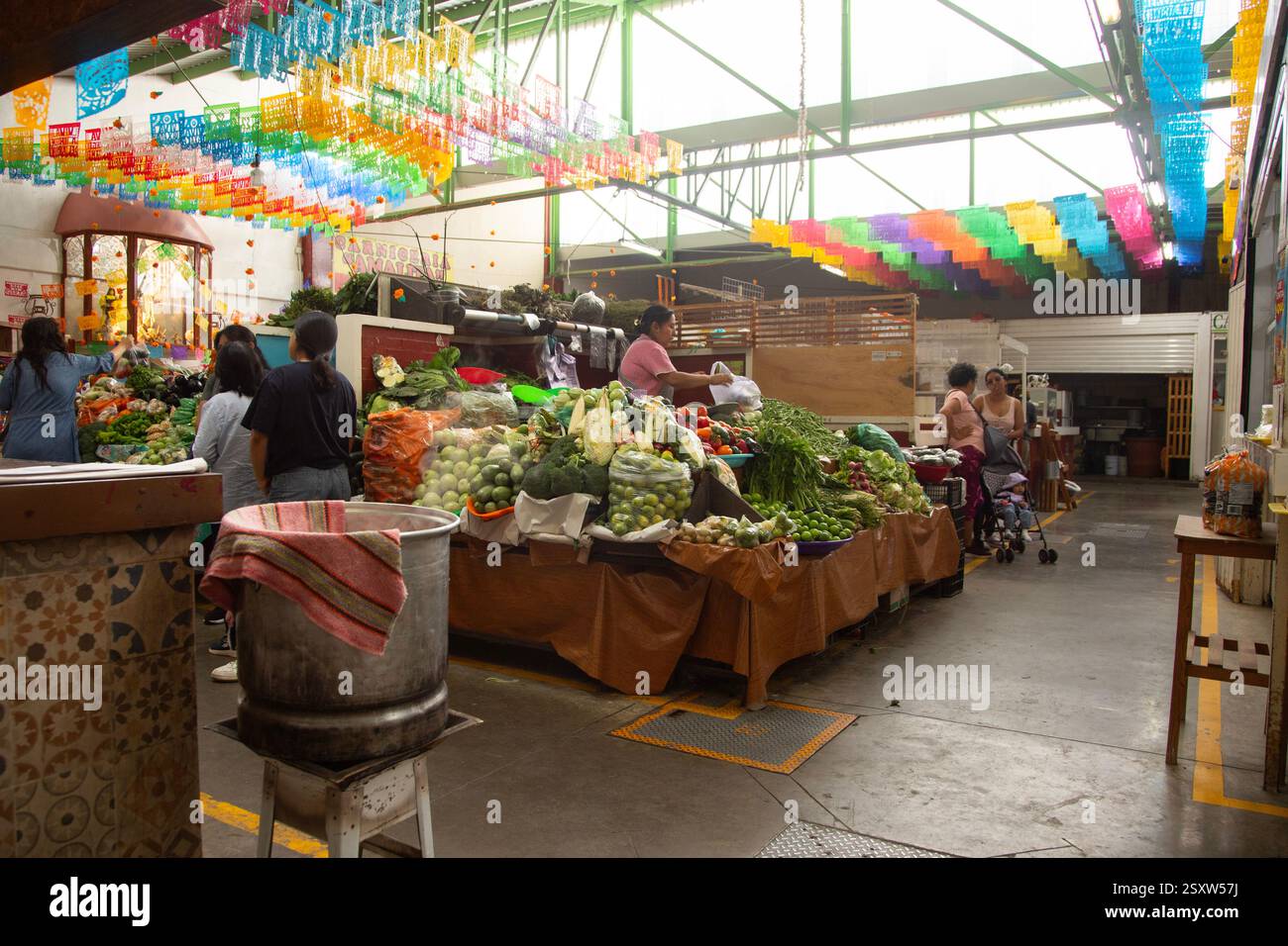 Oaxaca de Juarez, Mexico, 1st January 2025: Interior and food stalls of ...