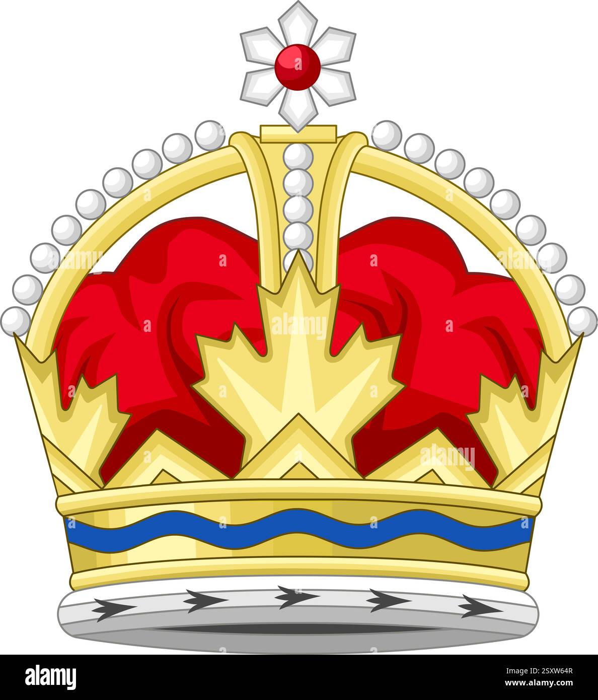 Canada official new Royal Crown symbol with maple leafs, north american ...