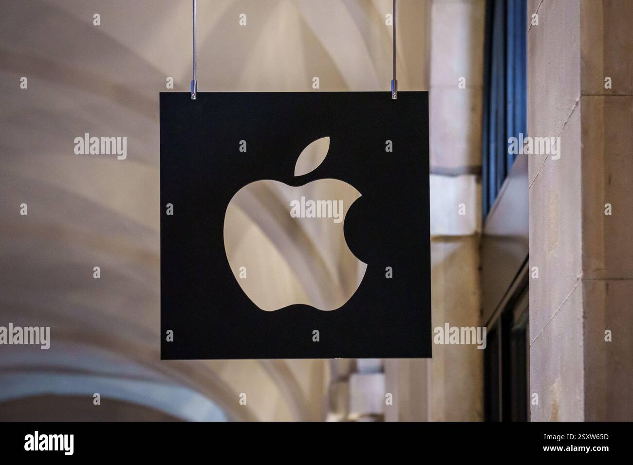 LONDON, UK. 15th February 2025. Selective focus photo. Apple company ...