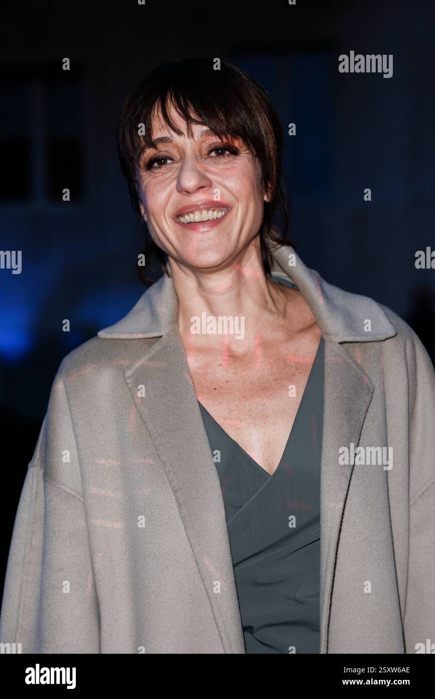 Milan, Italy. 25th Feb, 2025. Vanessa Scalera is seen arriving at the ...