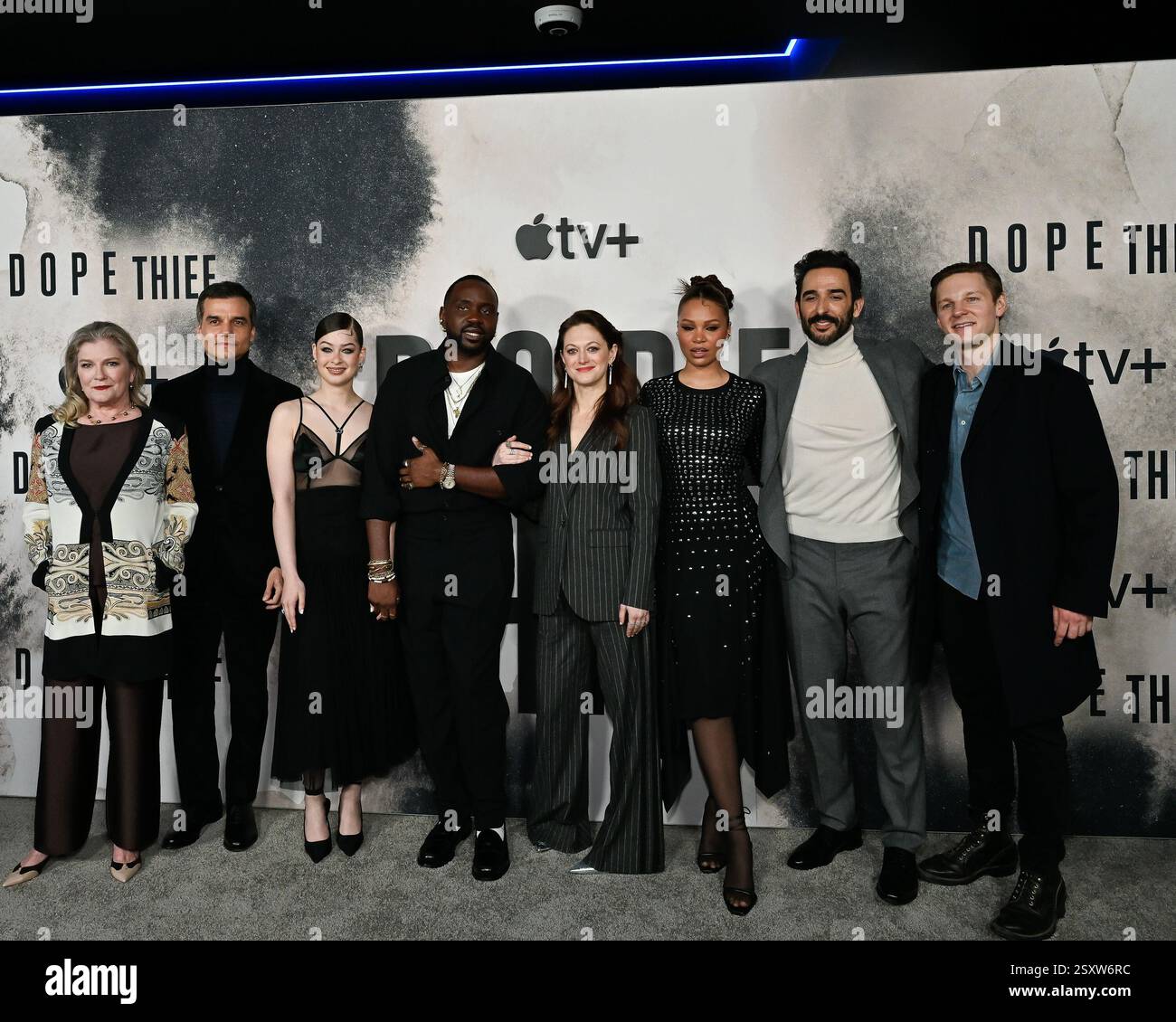 New York, USA. 25th Feb, 2025. The cast of Dope Thief attends the ...