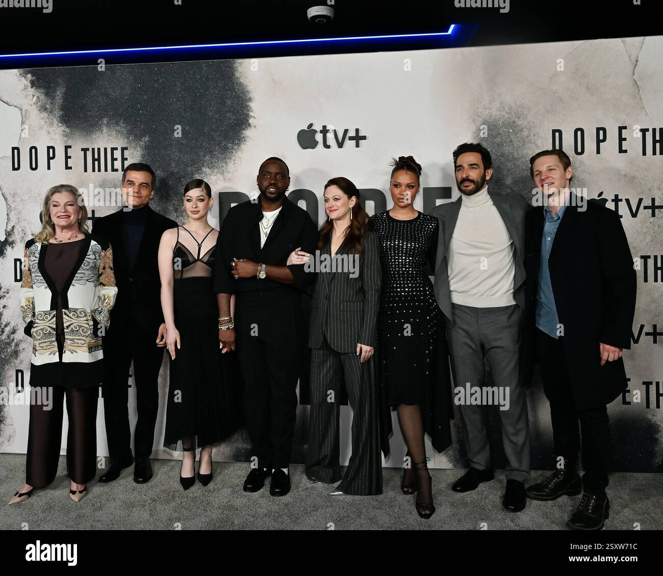 New York, USA. 25th Feb, 2025. The cast of Dope Thief attends the ...