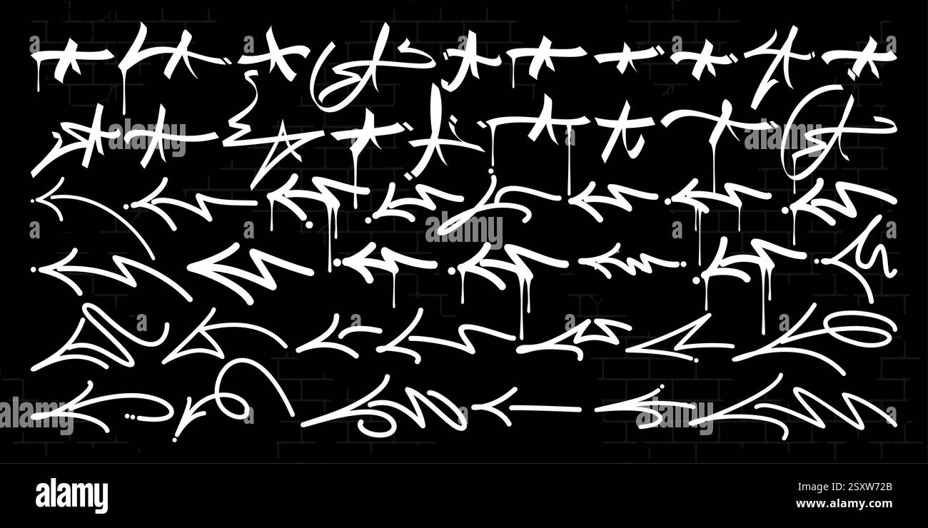Cool Trendy Dirty Doodle Urban Street Art Graffiti Tags And Symbols ...