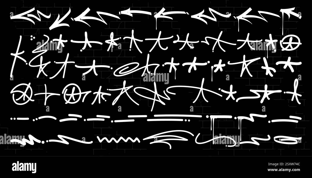Dirty Doodle Urban Street Art Graffiti Tags And Symbols Vector Elements ...