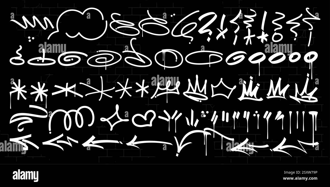 Trendy Dirty Doodle Urban Street Art Graffiti Tags And Symbols Vector ...