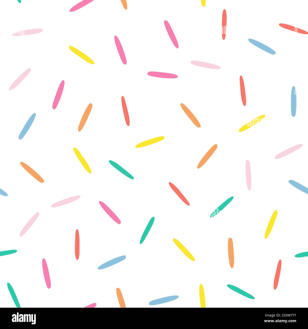 Sprinkle Pattern. Rainbow dotted lines on white background. Small dash ...