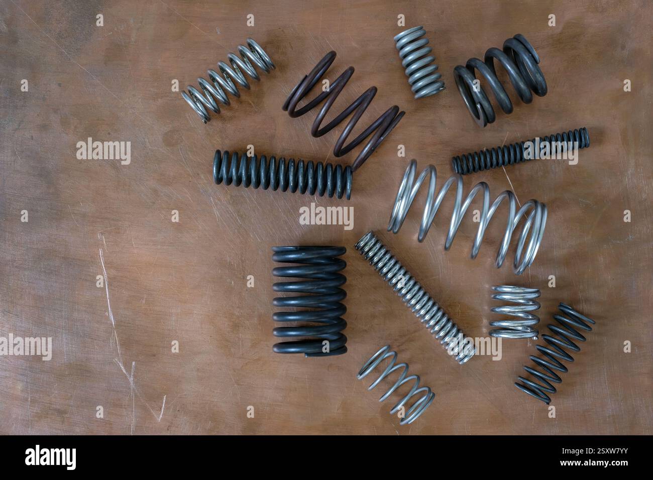 Different types of coil springs. Springs used in mechanical engineering ...