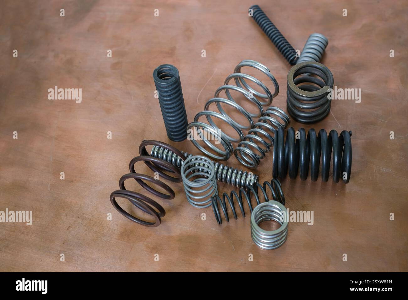 Different types of coil springs. Springs used in mechanical engineering ...