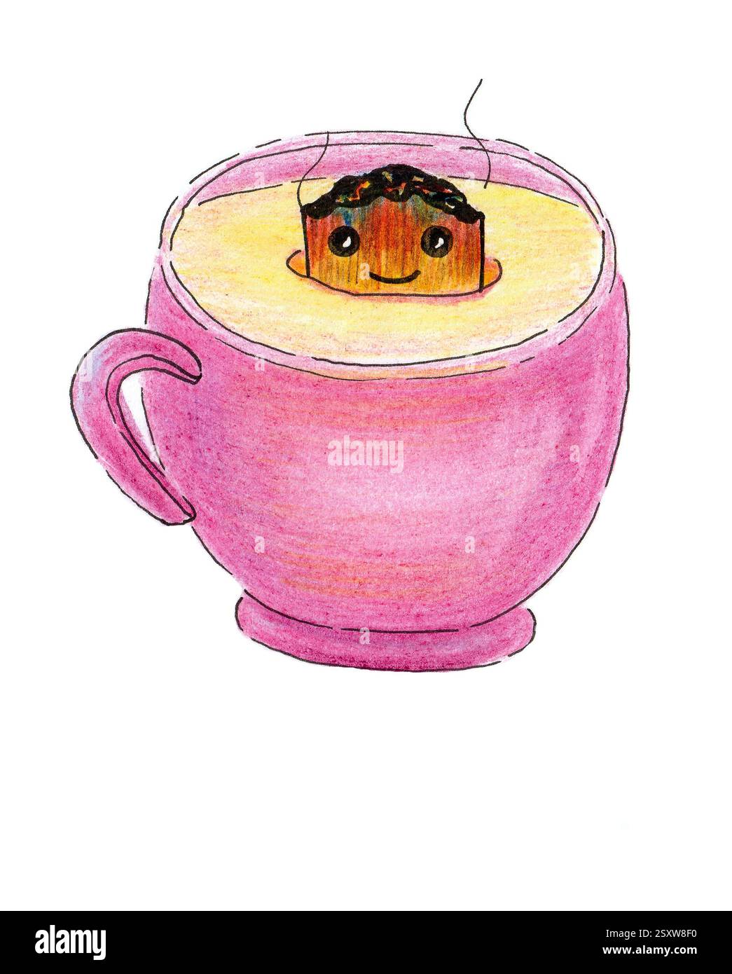 Illustration of character candle with face. Candlestick in the shape of ...