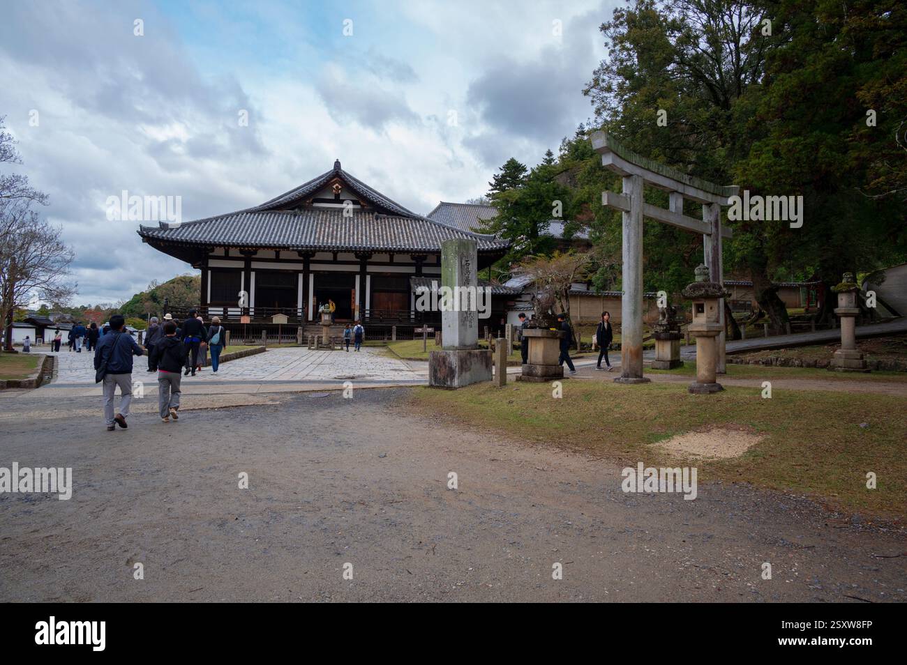 View of the temple complex of Nara, Japan Stock Photo - Alamy