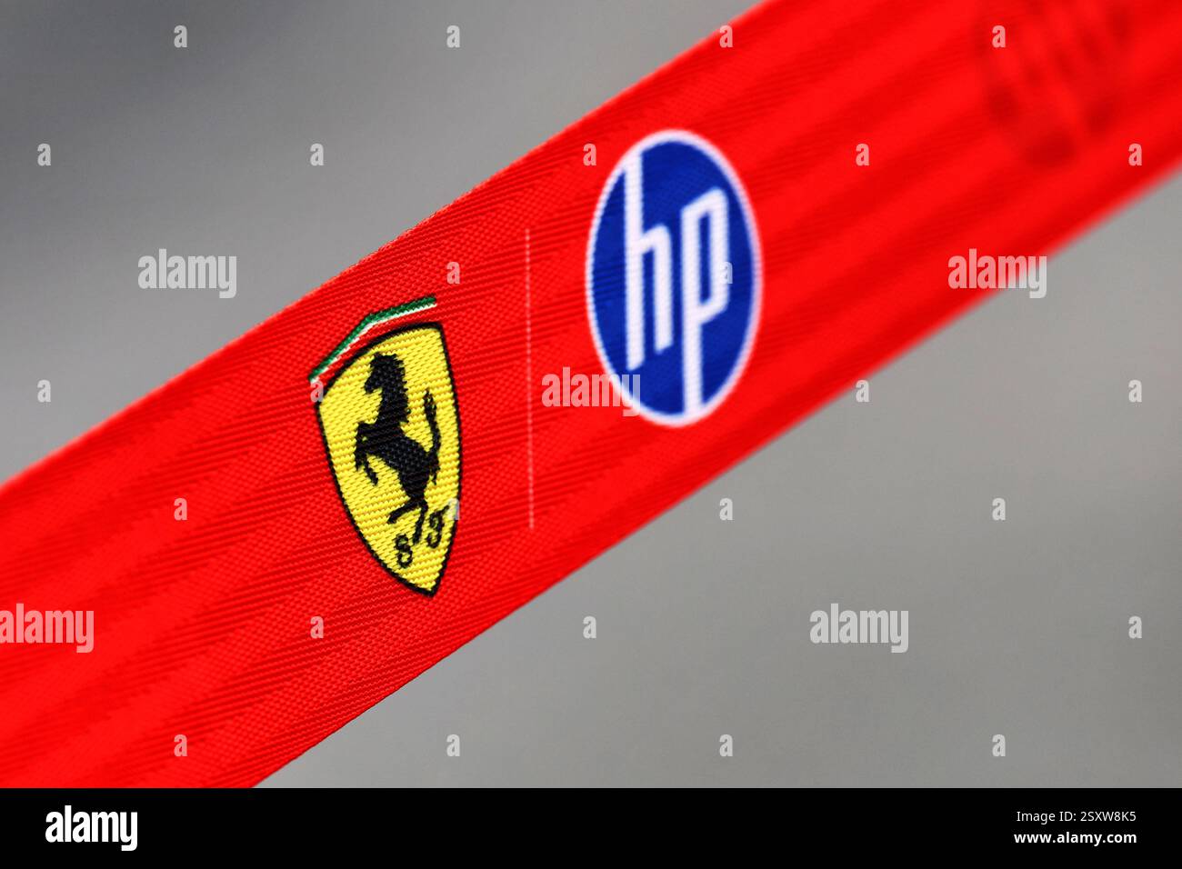 Sakhir, Bahrain. 26th Feb, 2025. Ferrari logo. 26.02.2025. Formula 1 ...