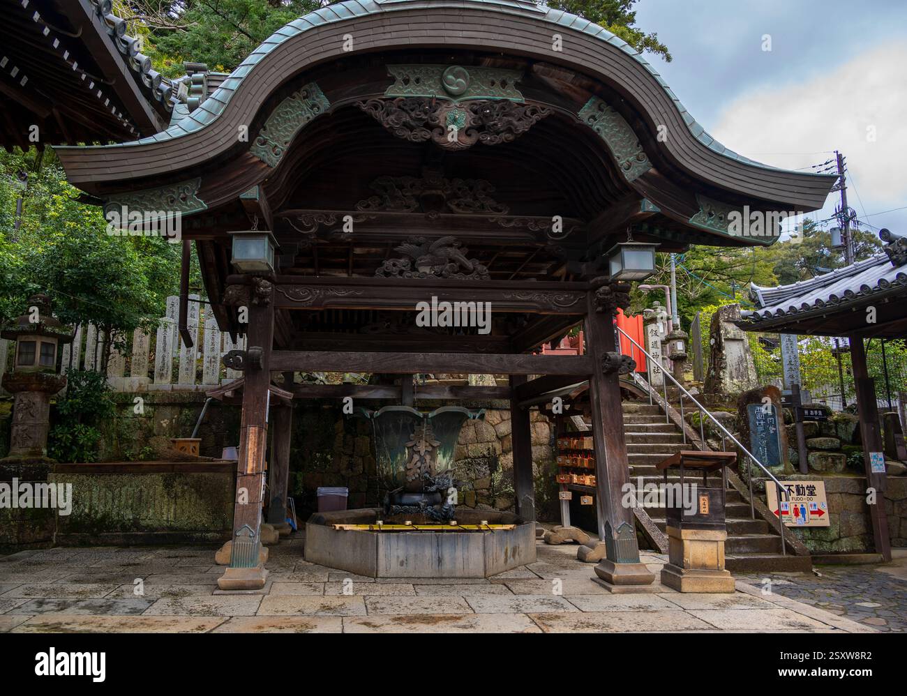 View of the inner sanctum of the Nigatsu-dō worship Hall and one of the ...