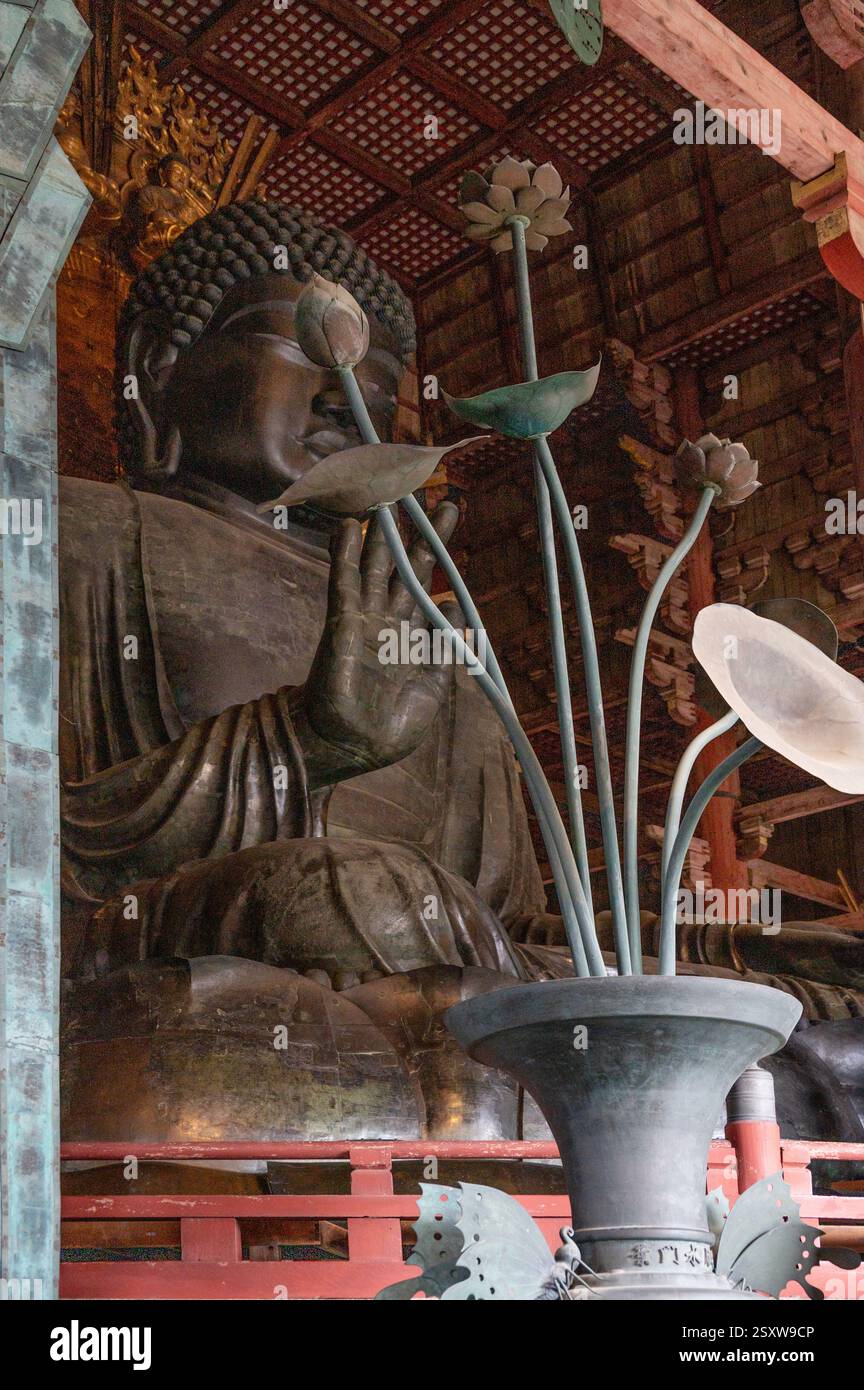 View of the Great Buddha statue inside the Todaiji Temple complex in ...